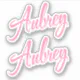 Aubrey Decorative Name in Pink x2 Sticker | Zazzle