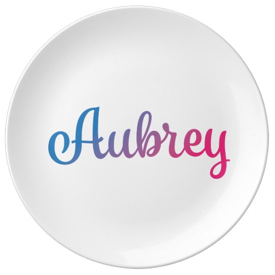 Aubrey Stylish Cursive Plate | Zazzle.com
