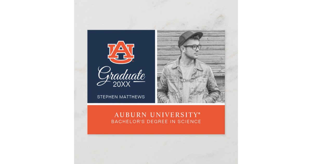 Auburn University | Graduation Announcement Postcard | Zazzle