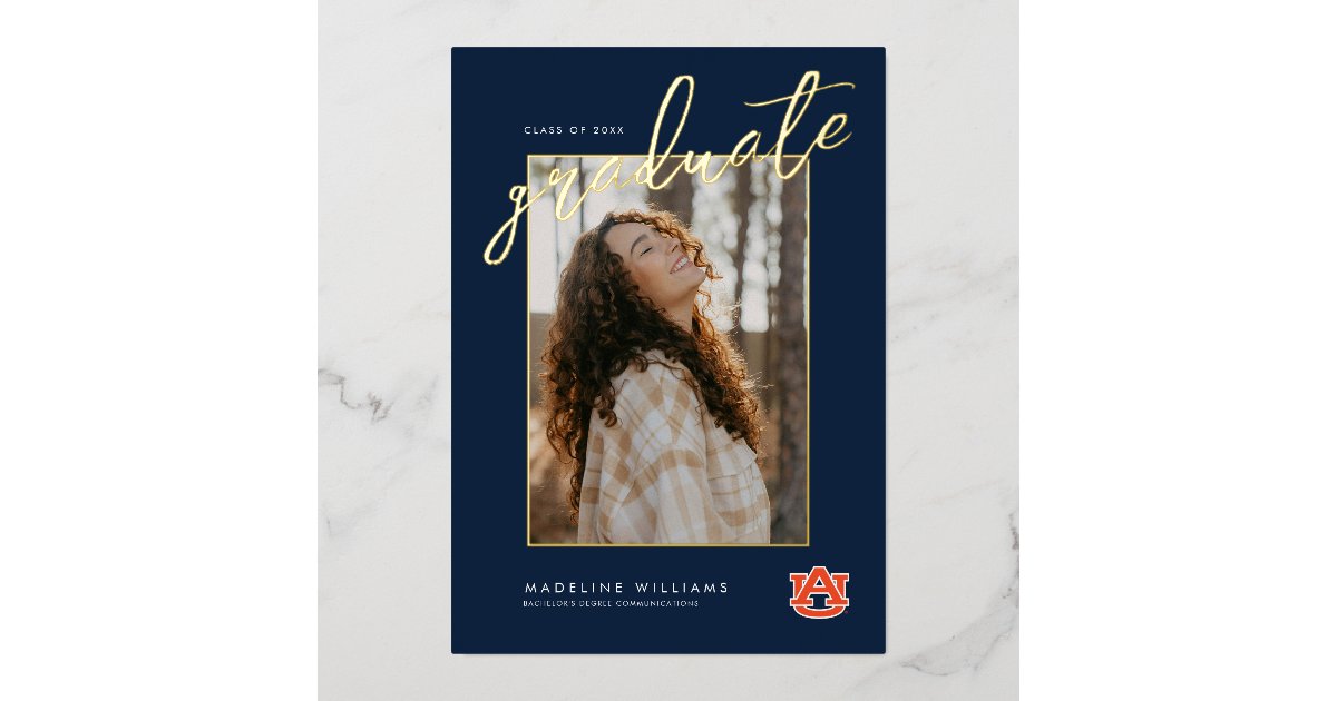 Auburn University Graduation – Auburn Tigers Foil Invitation | Zazzle
