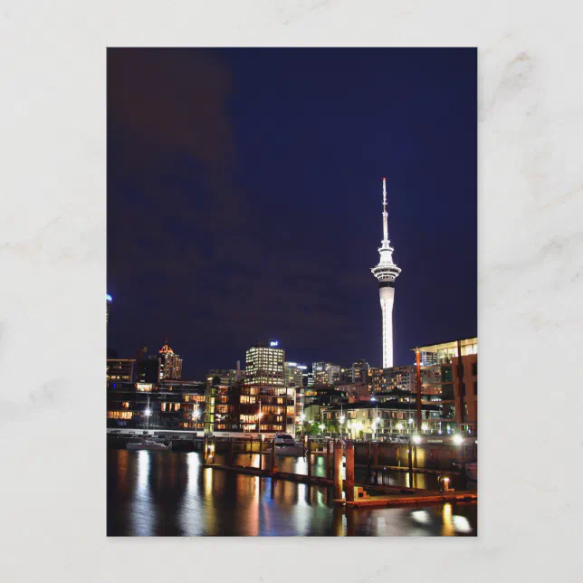 Auckland City, New Zealand at Night Postcard | Zazzle