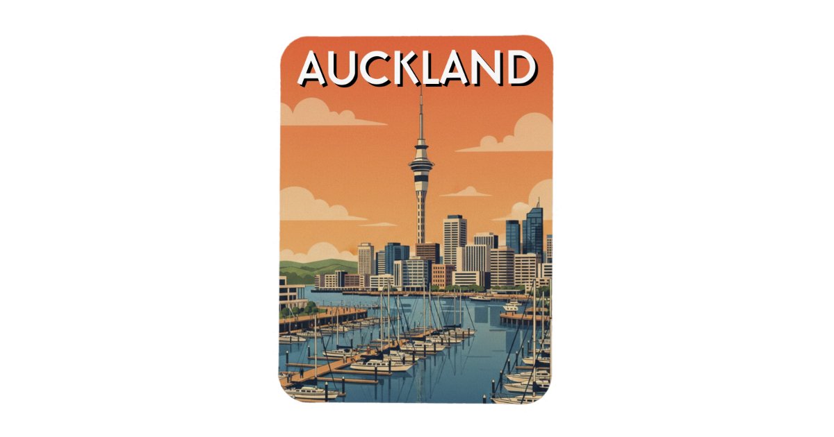 Auckland Marina New Zealand Postcard Magnet | Zazzle