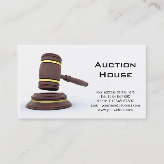 Auction House Business Card | Zazzle