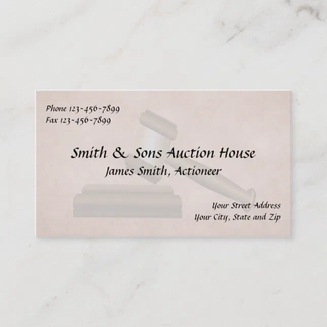 Auctioneer Judge Business Card | Zazzle