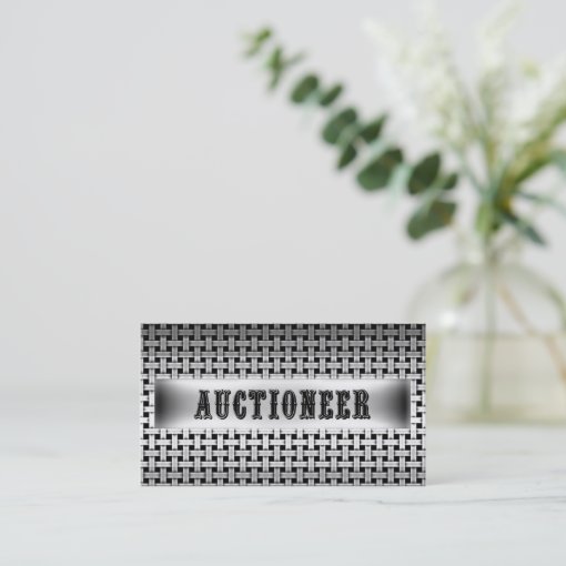 Auctioneer Metal Look Business Card | Zazzle