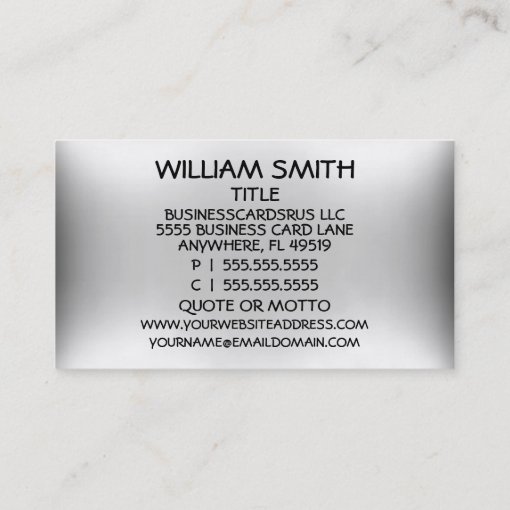 Auctioneer Metal Look Business Card | Zazzle