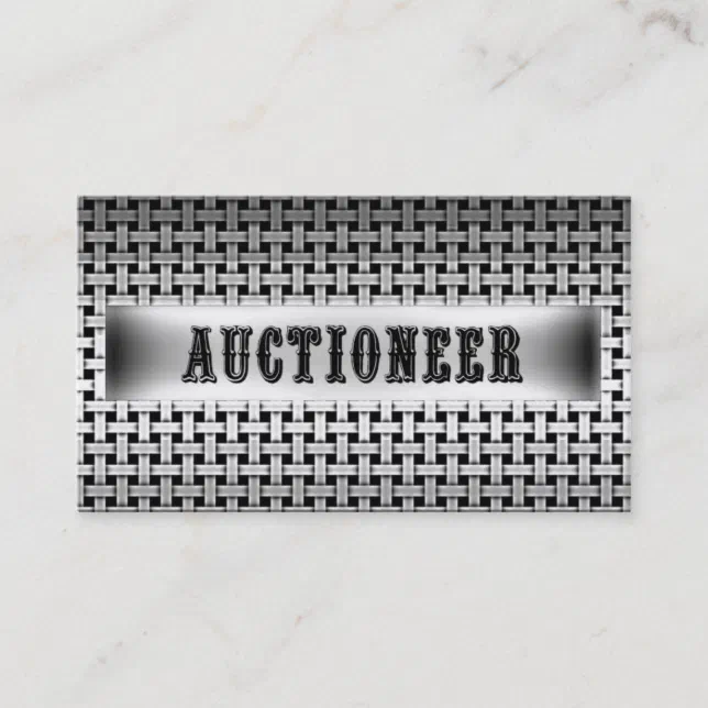 Auctioneer Metal Look Business Card | Zazzle