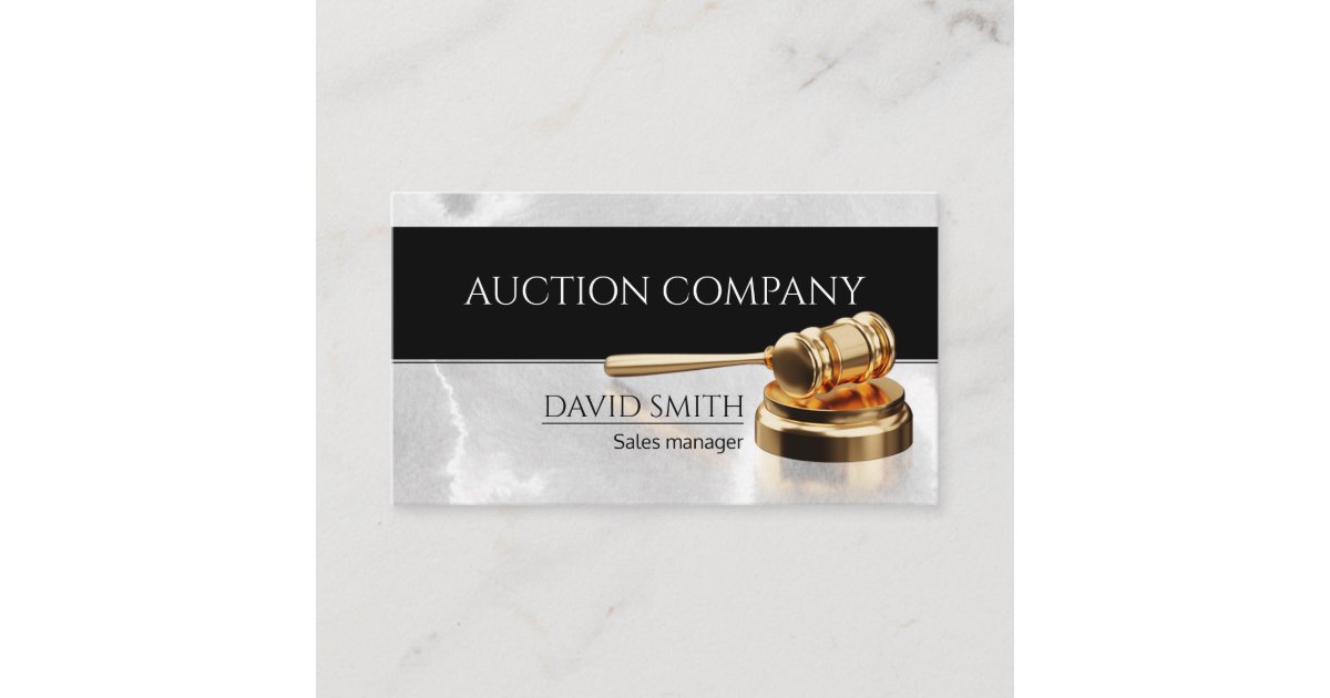 Auctioneer Services Business Card | Zazzle