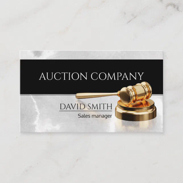 Auctioneer Services Business Card | Zazzle