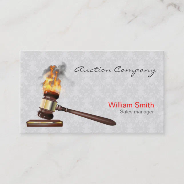 Auctioneer Services Business Card | Zazzle