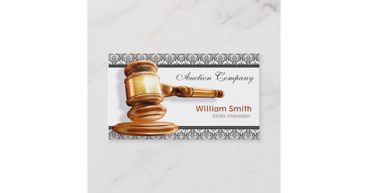 Auctioneer Services Business Card | Zazzle