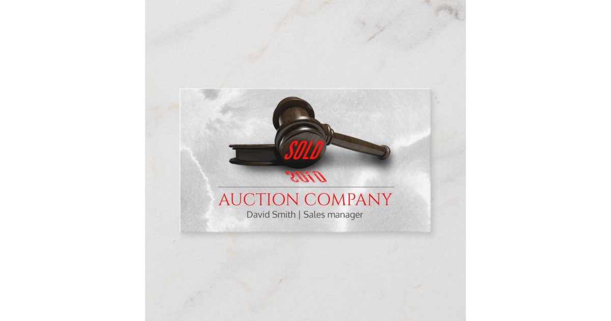 Auctioneer Services Business Card | Zazzle