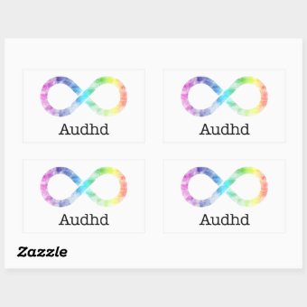 Audhd (adhd and autistic) neurodiversity rectangular sticker | Zazzle