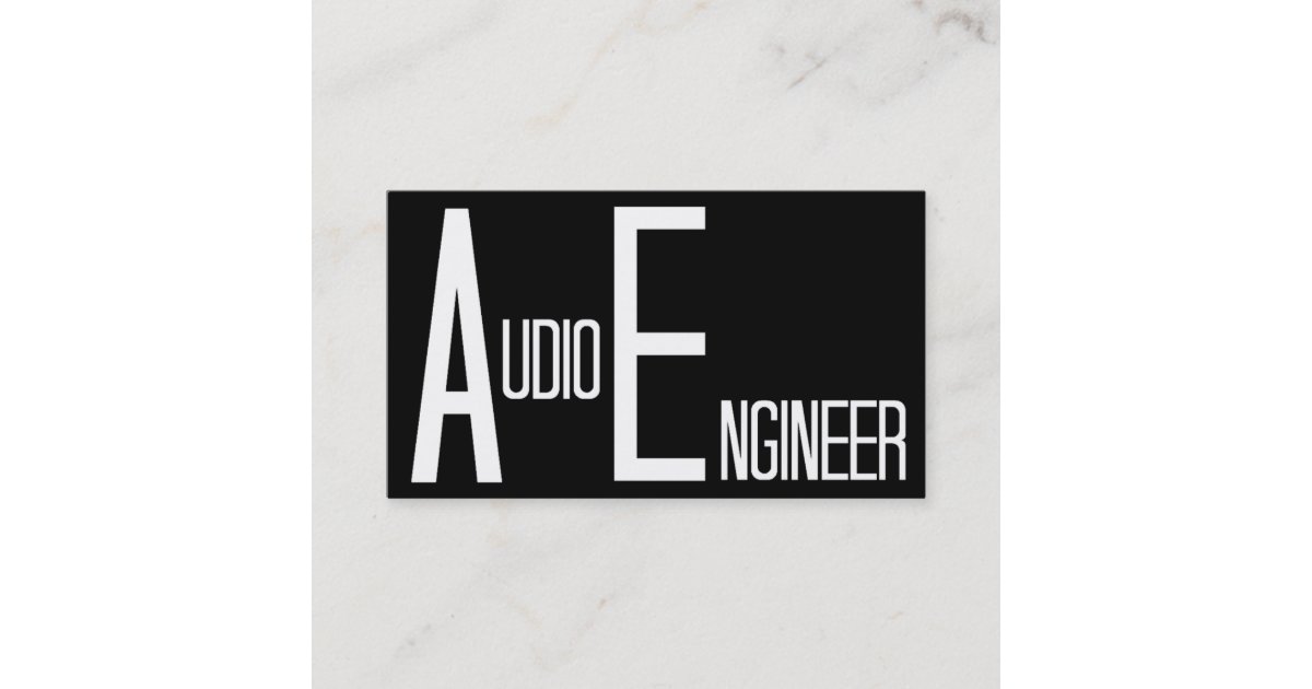 Audio Engineer Black Simple Business Card | Zazzle