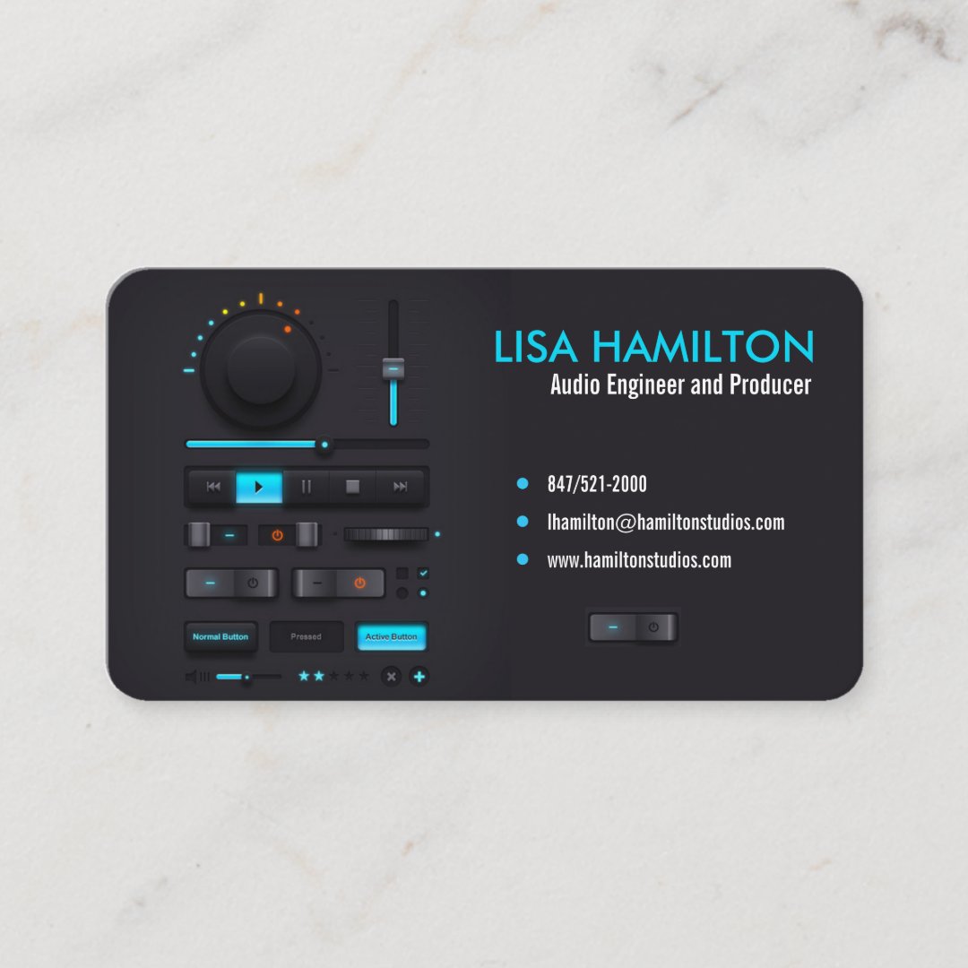 audio engineer business card | Zazzle