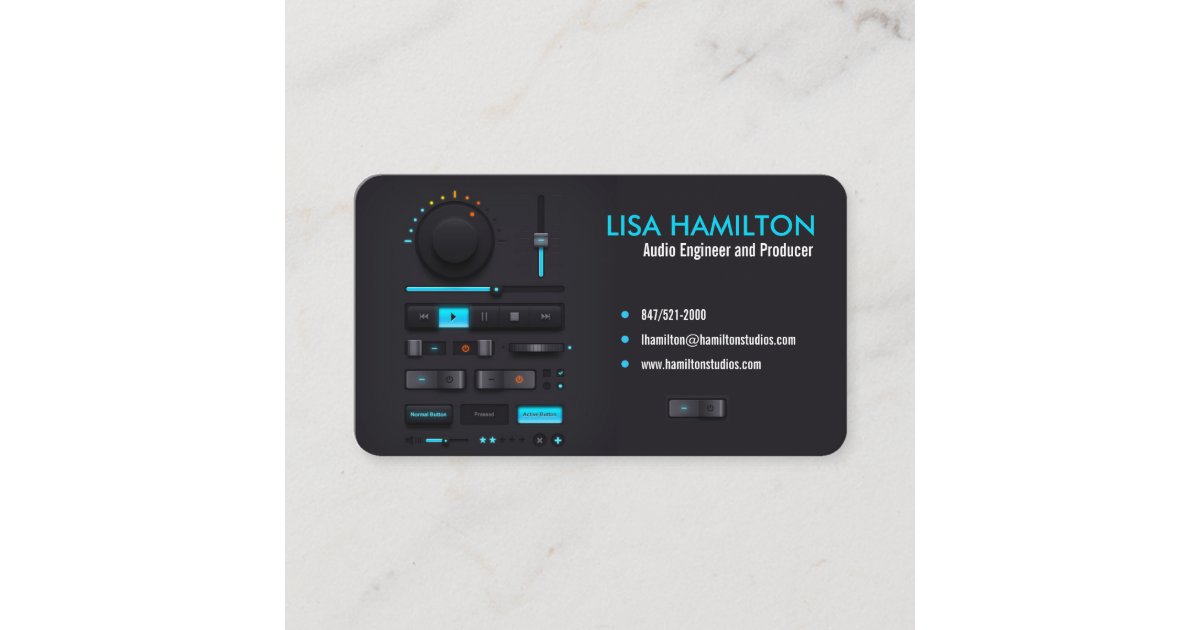 audio engineer business card | Zazzle