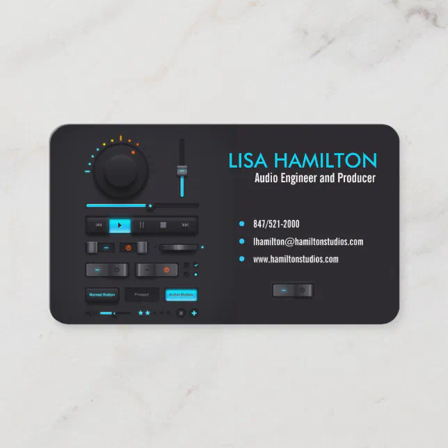 audio engineer business card | Zazzle