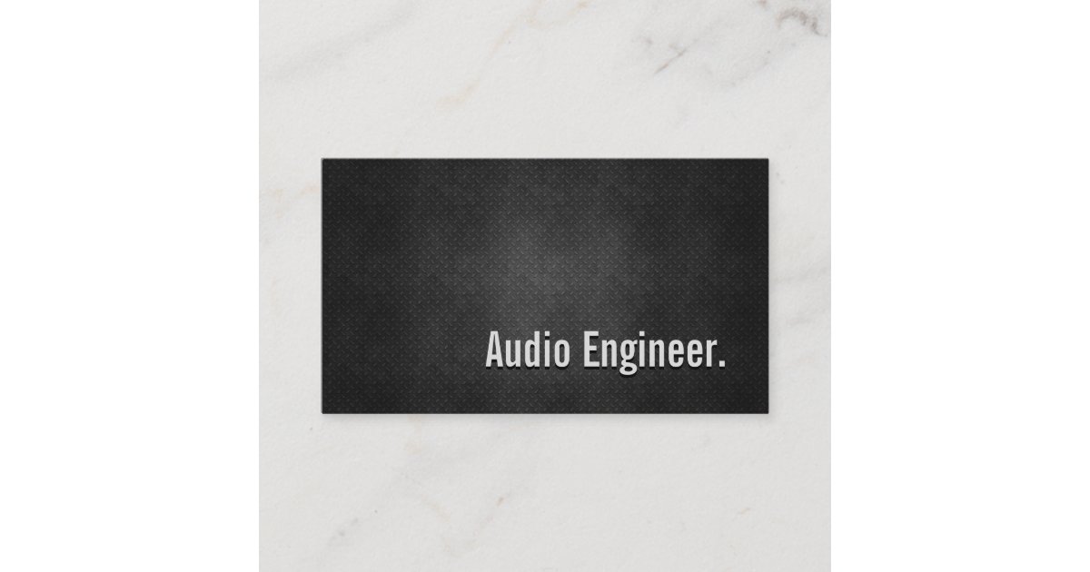 Audio Engineer Cool Black Metal Simplicity Business Card | Zazzle