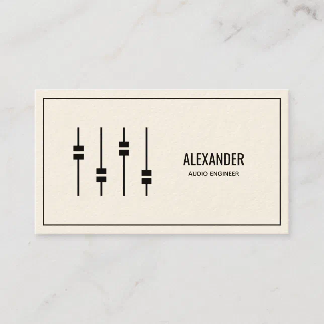 Audio Engineer Ivory Business Card | Zazzle