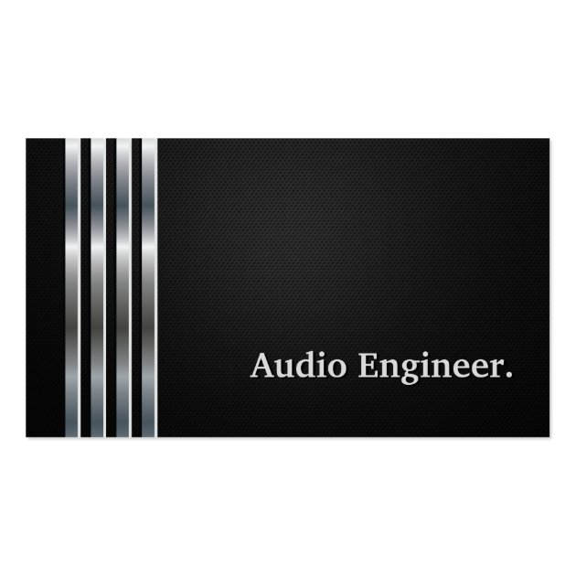 Audio Engineer Professional Black Silver Business Card Templates