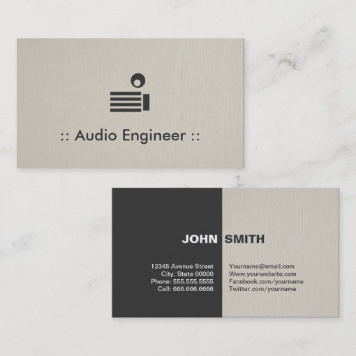 Audio Engineer Simple Elegant Professional Business Card | Zazzle