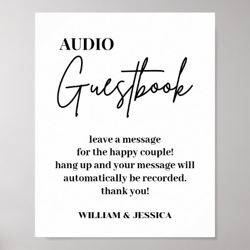 Audio Guestbook | Phone Message Guest Book Sign | Zazzle