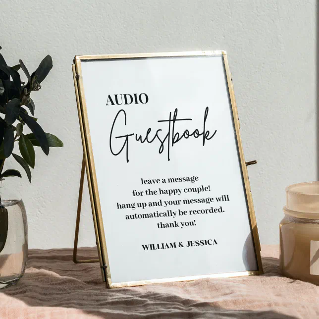 Audio Guestbook | Phone Message Guest Book Sign | Zazzle