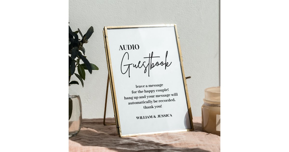 Audio Guestbook | Phone Message Guest Book Sign | Zazzle