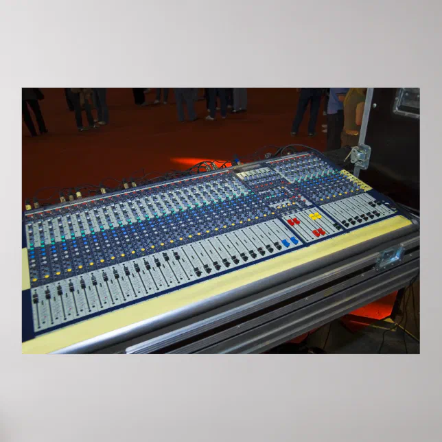 audio mixing console - sound board poster | Zazzle
