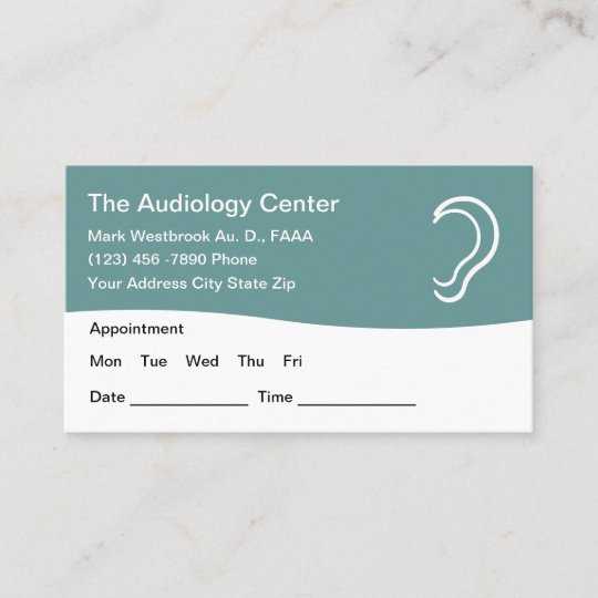 Audiology Patient Appointment Business Cards | Zazzle.com