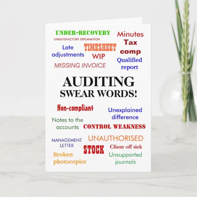 Auditor Birthday | Auditing Swear Words | Joke Card | Zazzle