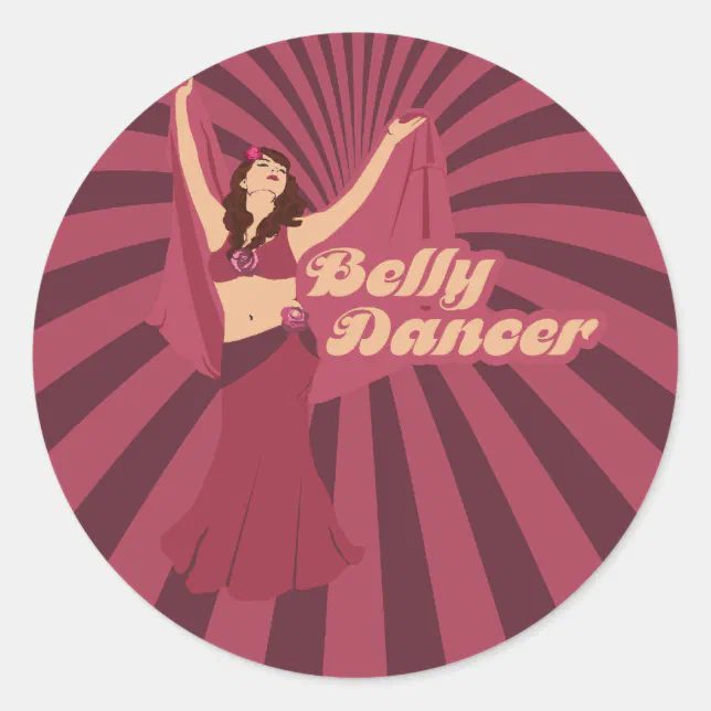 Audrey Love Belly Dancer Classic Round Sticker | Zazzle