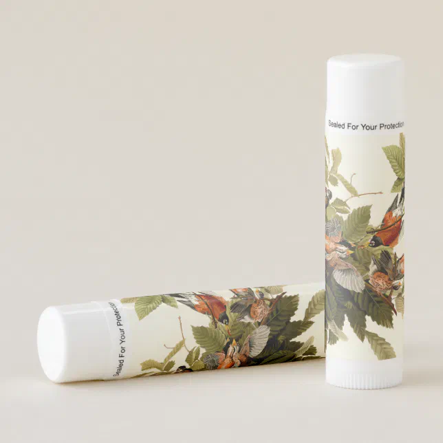 Audubon American Robin Wildlife Bird Illustration Lip Balm | Zazzle