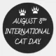 August 8th International Cat Day Classic Round Sticker | Zazzle