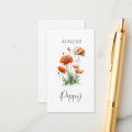 August Birth Month Flower Enclosure Card | Zazzle