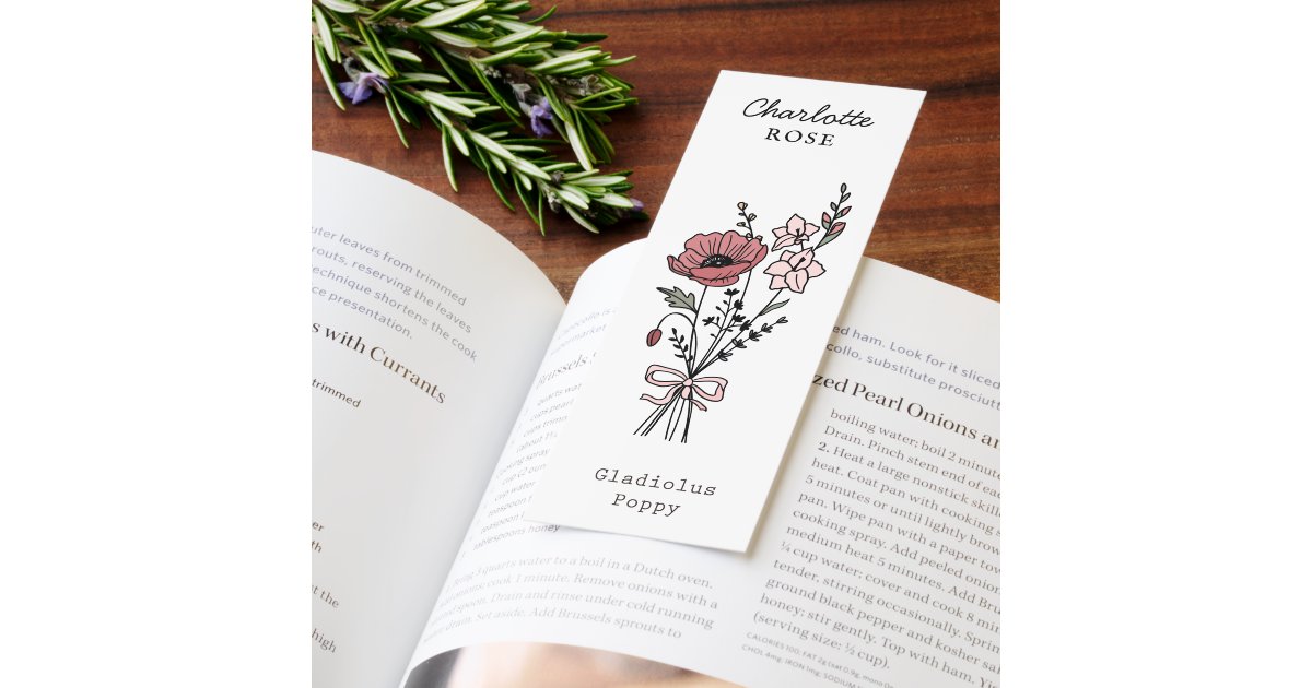 August Birth Month Flower Personalized Bookmarks | Zazzle