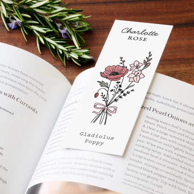 August Birth Month Flower Personalized Bookmarks | Zazzle