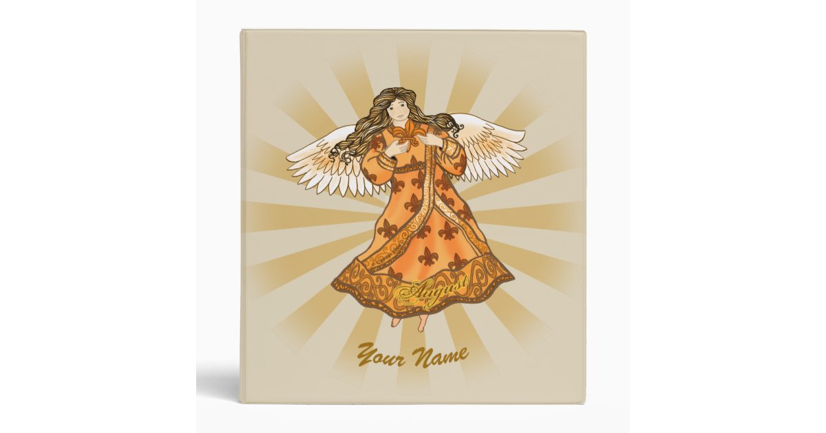 August Birthday Angel 3 Ring Binder | Zazzle