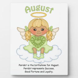 August Birthstone Angel Blonde Plaque | Zazzle