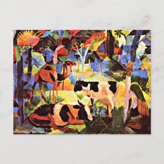 August Macke - Landscape with Cows and a Camel Postcard | Zazzle.com