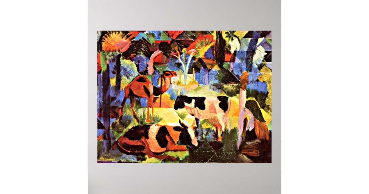 August Macke - Landscape with Cows and a Camel Poster | Zazzle