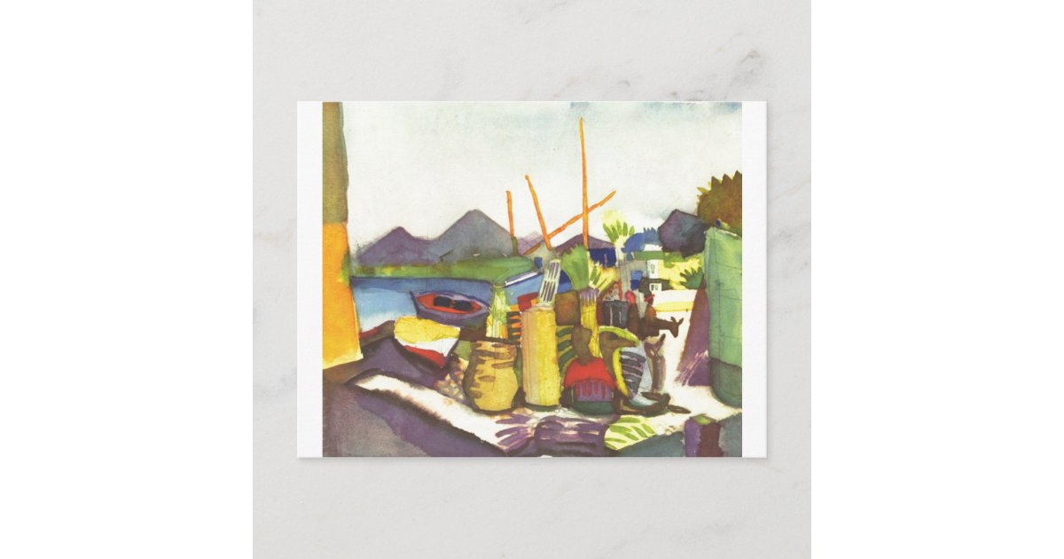 August Macke - Landscape with Hammamet 1914 Postcard | Zazzle