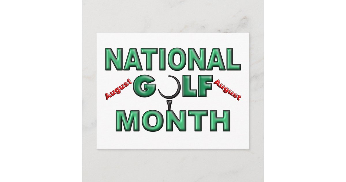 August - National Golf Month Postcard | Zazzle