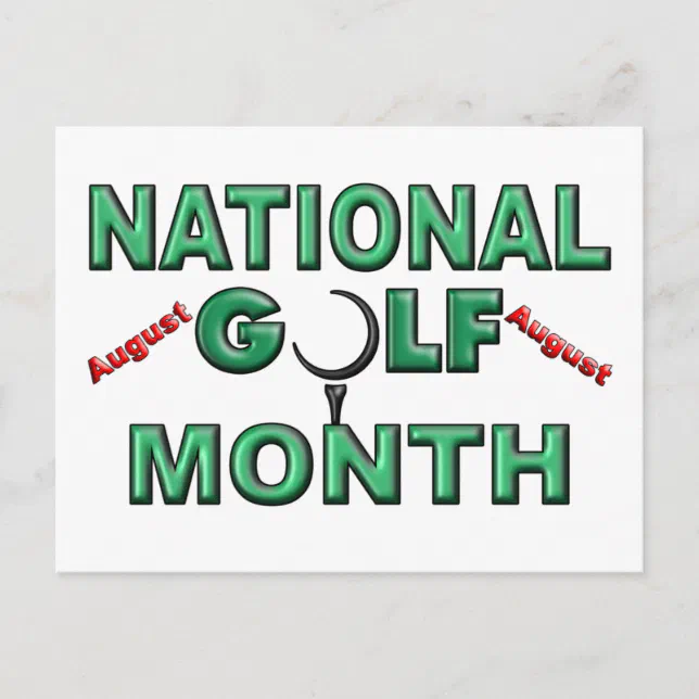 August - National Golf Month Postcard | Zazzle