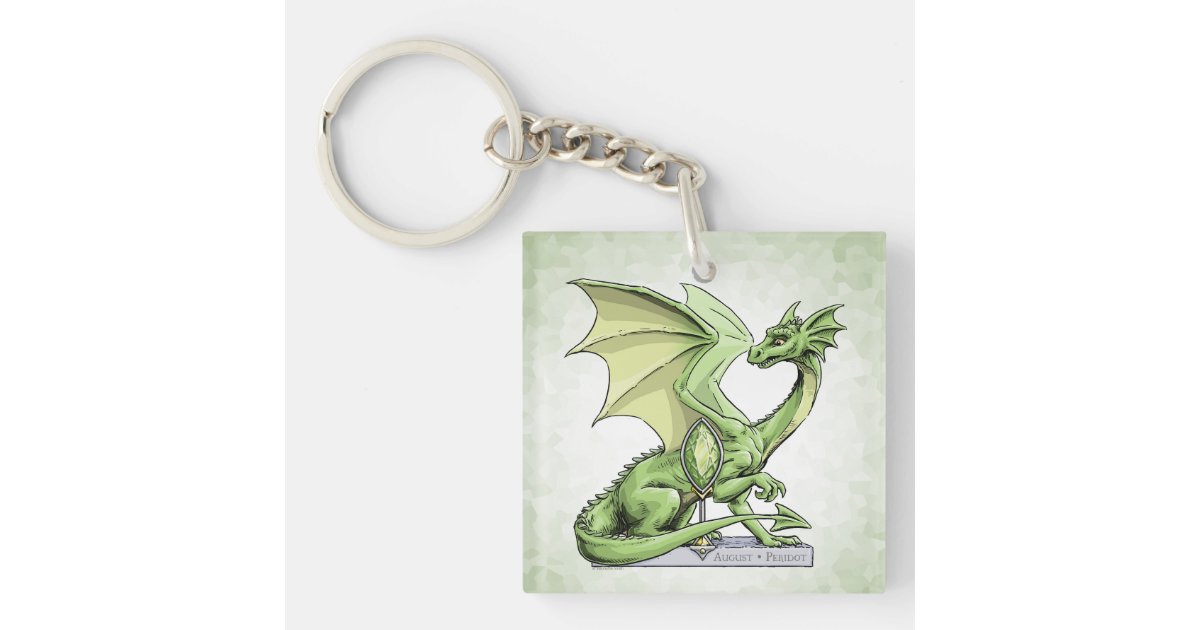 August’s Birthstone Dragon: Peridot Keychain | Zazzle