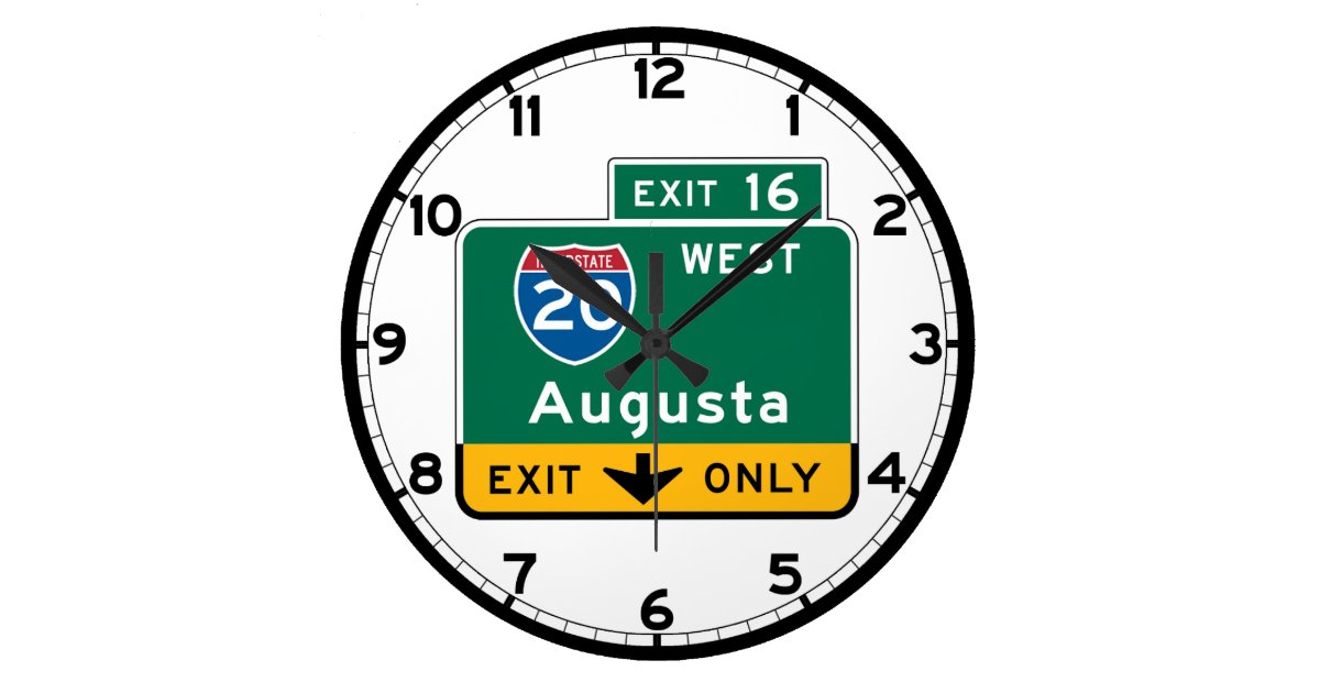Augusta, GA Road Sign Large Clock | Zazzle.com