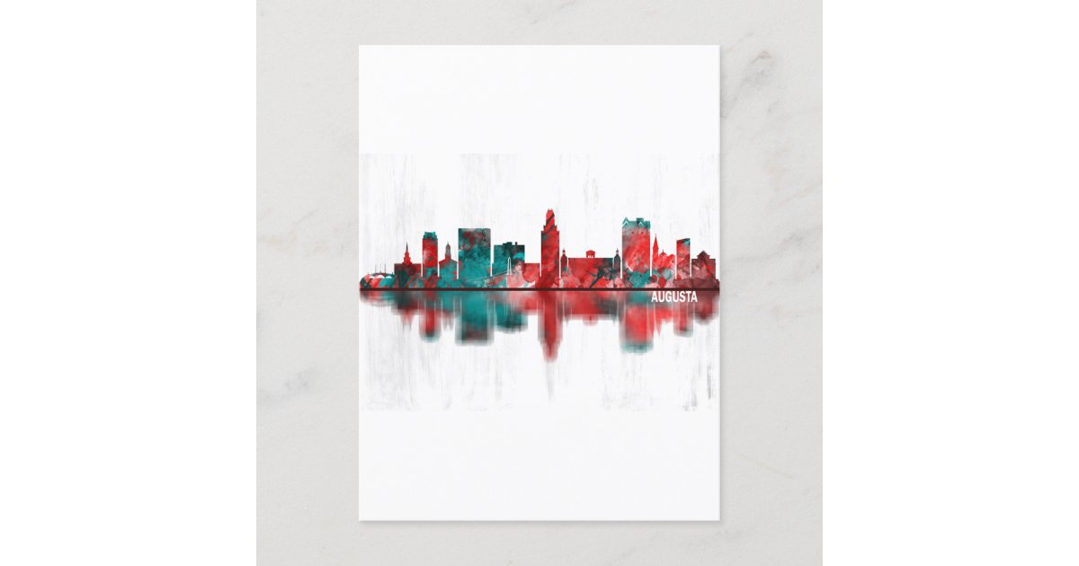 Augusta Georgia Skyline Invitation Postcard | Zazzle