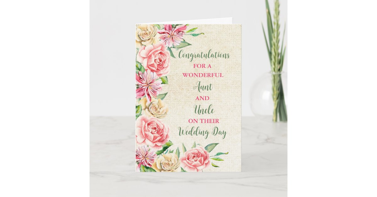 Aunt and Uncle Wedding Day Congratulations Card | Zazzle