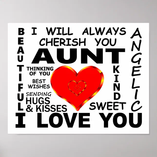 Aunt I Love You Poster | Zazzle