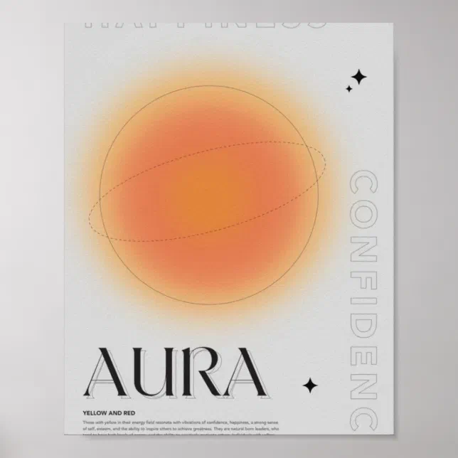 Aura yellow and red poster | Zazzle